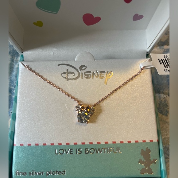 Disney | Jewelry | Disney Minnie Mouse Diamond Crystal Necklace | Poshmark